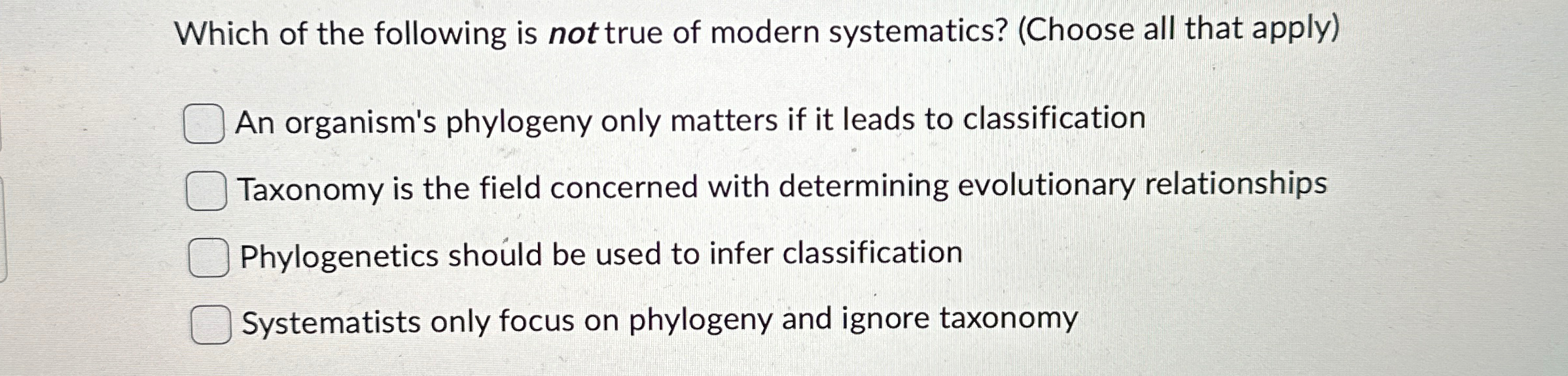 Solved Which of the following is not true of modern | Chegg.com