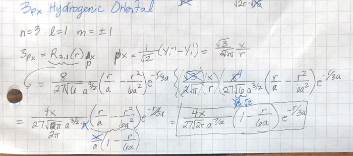 Solved I need to write the wave function for the hydrogenic | Chegg.com