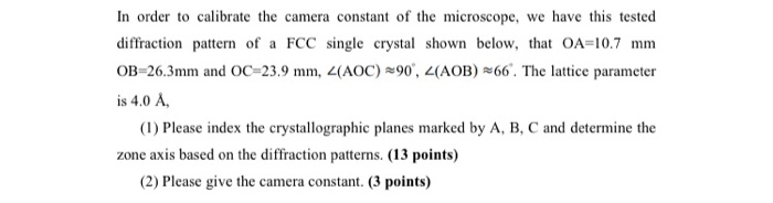 Solved In order to calibrate the camera constant of the | Chegg.com