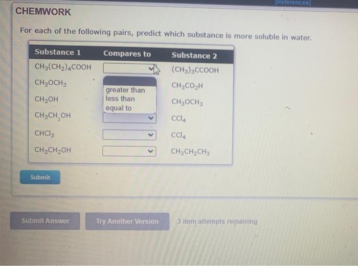 Solved Helorences CHEMWORK For each of the following pairs, | Chegg.com