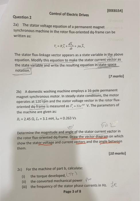 Solved Control of Electric Drives * answer should be same | Chegg.com