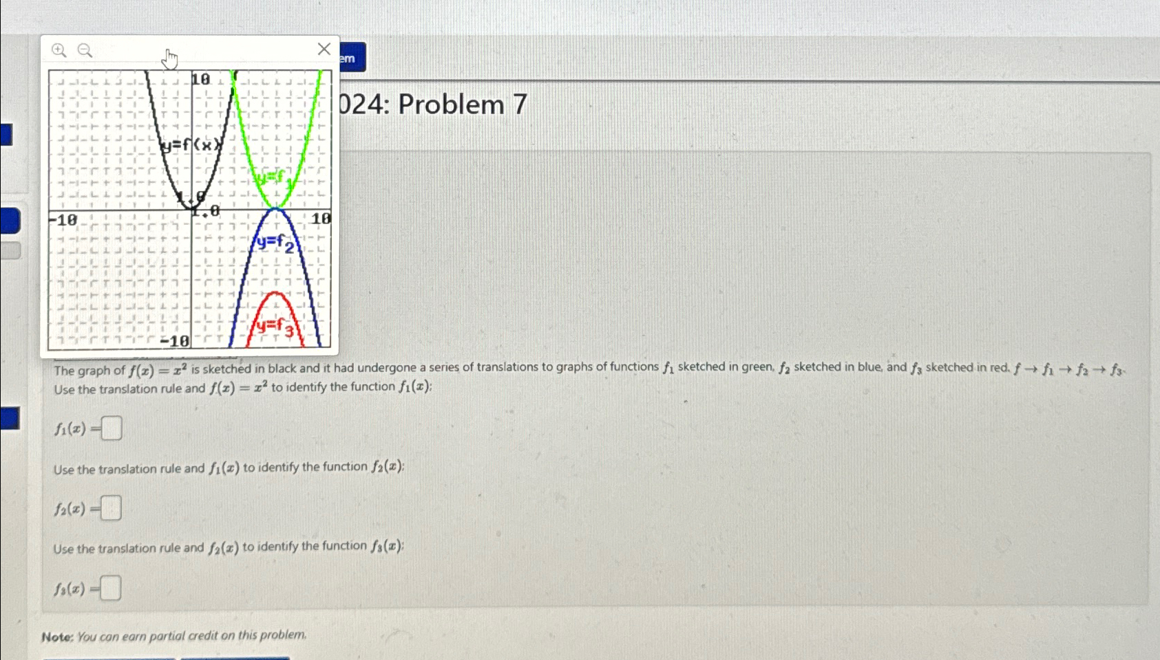 Solved 324: Problem 7The graph of f(x)=x2 ﻿is sketched in | Chegg.com