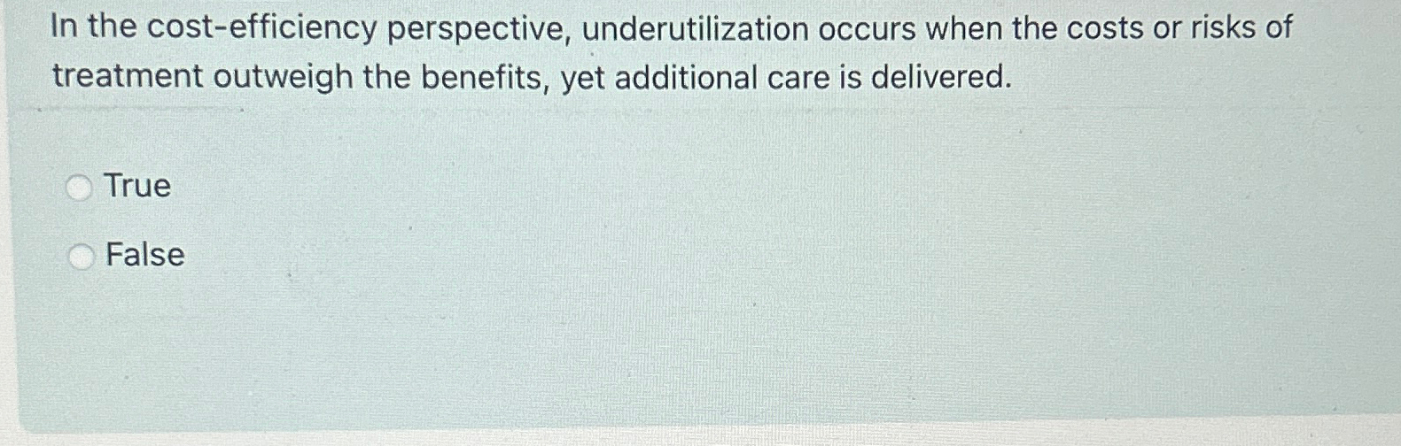Solved In the cost-efficiency perspective, underutilization | Chegg.com