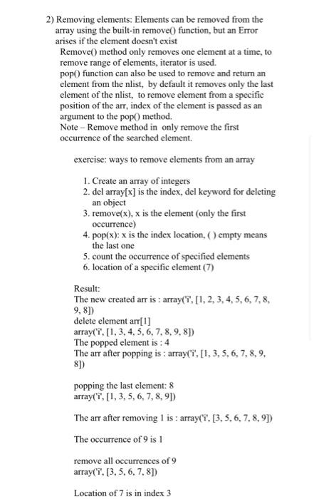 Solved Removing Elements Elements Can Be Removed From The 