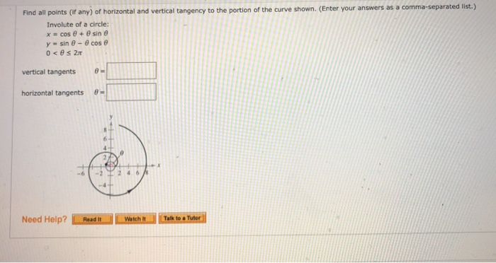 Solved Find all points (if any) of horizontal and vertical | Chegg.com