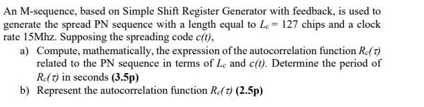 Solved An M-sequence, based on Simple Shift Register | Chegg.com