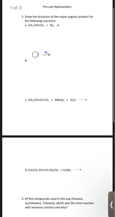 Solved 1 of 3 Pre-Lab Hydrocarbon: 1-Draw the structure of | Chegg.com Solved 1 of 3 Pre-Lab Hydrocarbon: 1-Draw the structure of | Chegg.com
