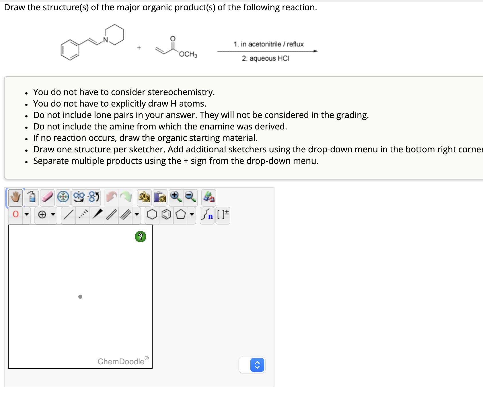 Solved Draw the structure(s) ﻿of the major organic | Chegg.com