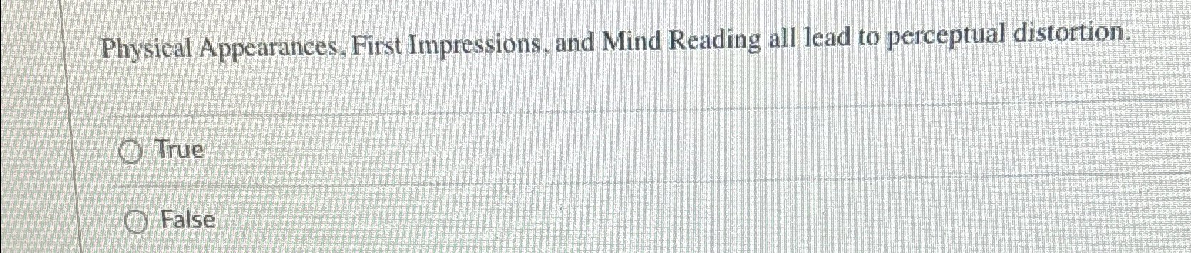Solved Physical Appearances, First Impressions, and Mind | Chegg.com