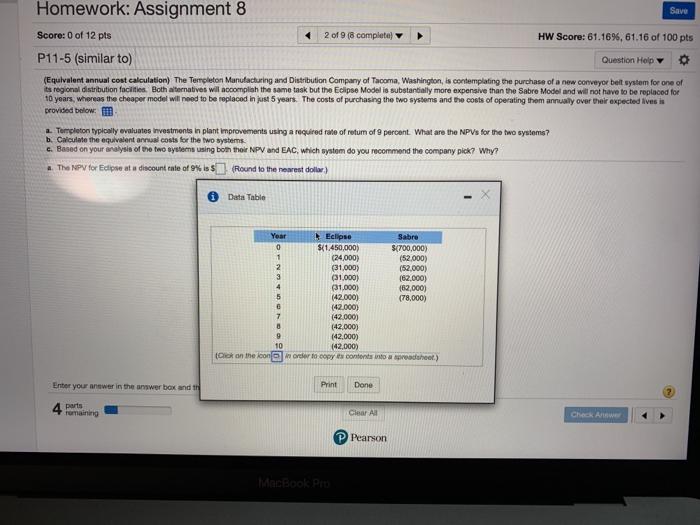 Solved Homework: Assignment 8 Save Score: 0 of 12 pts 2 of 9 | Chegg.com Solved Homework: Assignment 8 Save Score: 0 of 12 pts 2 of 9 | Chegg.com