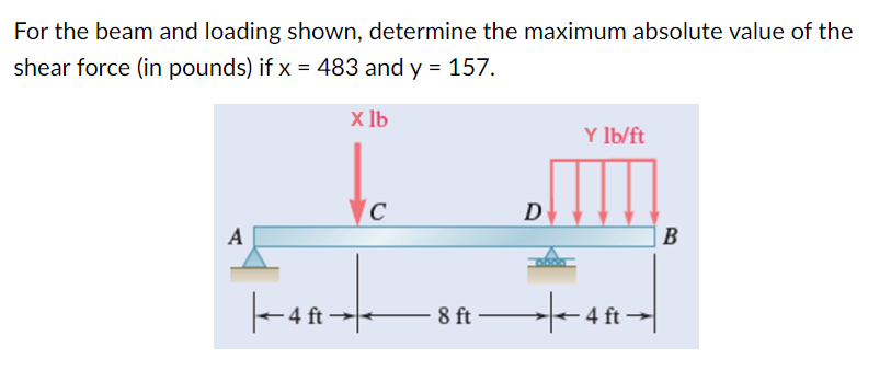 Solved For the beam and loading shown, determine the maximum | Chegg.com