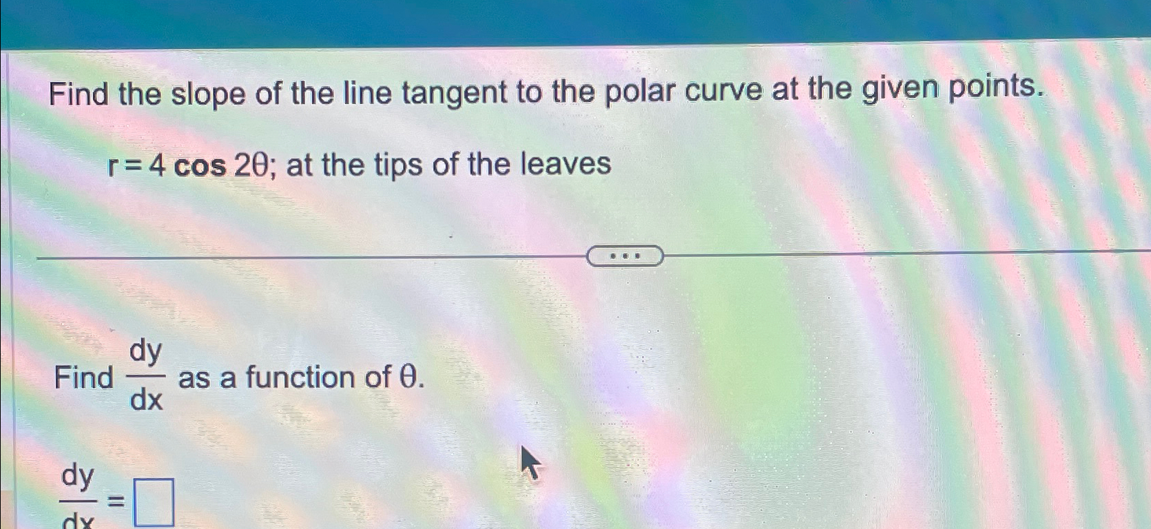 Solved Find the slope of the line tangent to the polar curve | Chegg.com