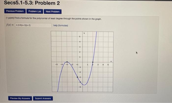 Solved Secs5.1-5.3: Problem 2 Previous Problem Probler List | Chegg.com