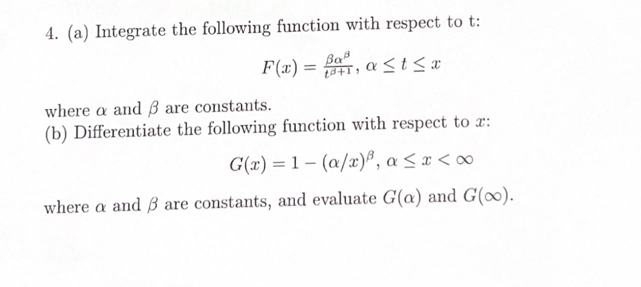 Solved (a) Integrate the following function with respect to | Chegg.com