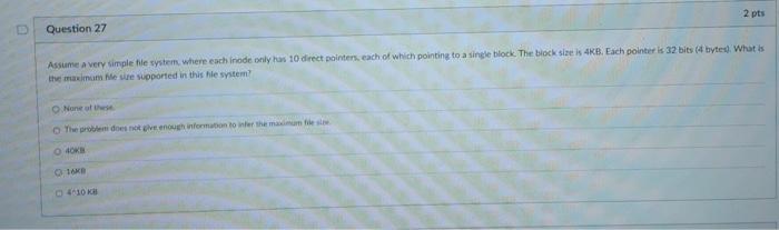 Solved Assume a very simple file system, where each inode | Chegg.com