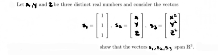 Solved Let my and the three distinct real numbers and | Chegg.com