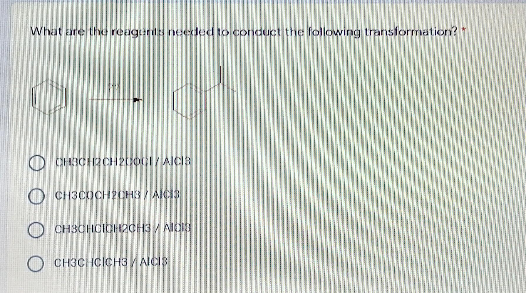 Solved What are the reagents needed to conduct the following | Chegg.com