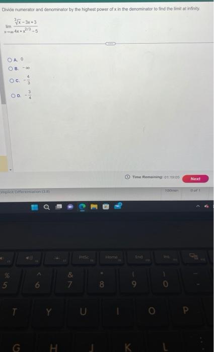 Solved Divide numerator and denominator by the highest power | Chegg.com