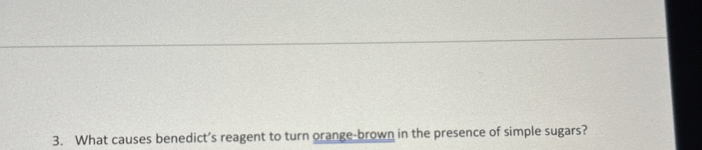 Solved What causes benedict's reagent to turn orange-brown | Chegg.com