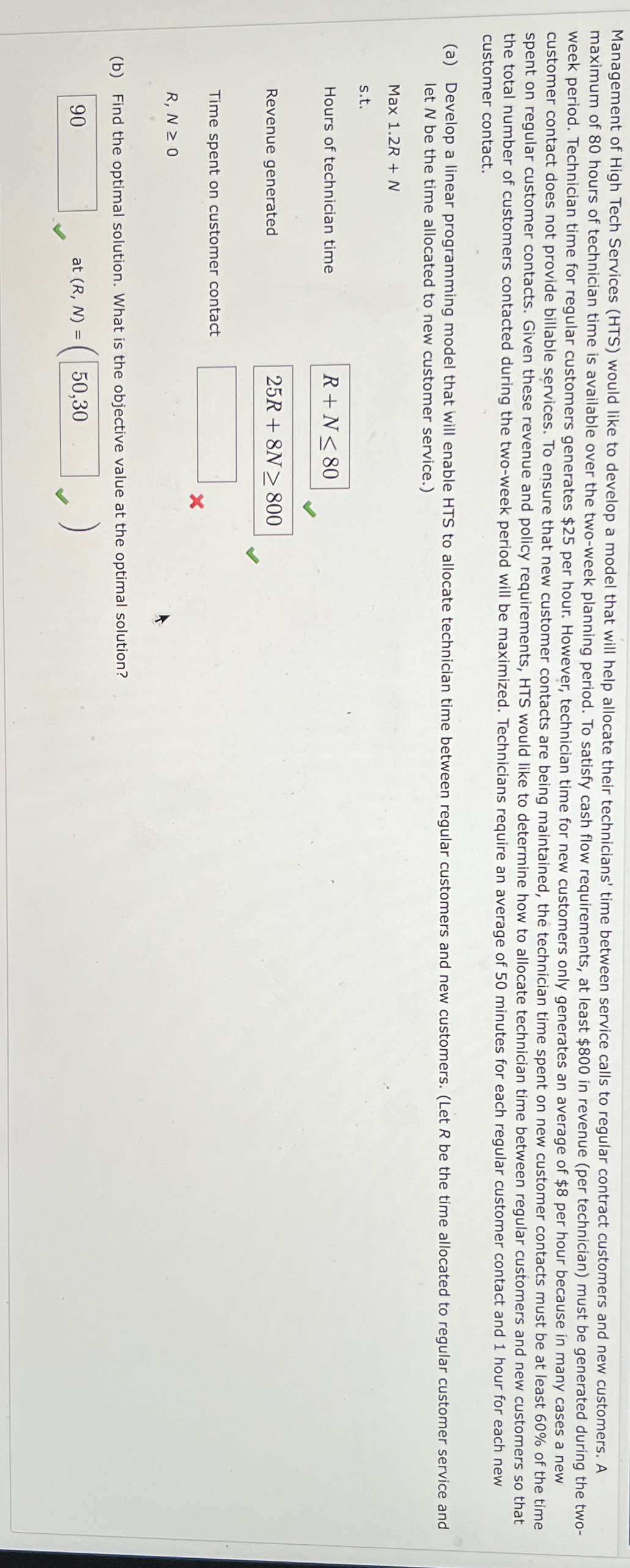 Solved customer contact. let N ﻿be the time allocated to new | Chegg.com