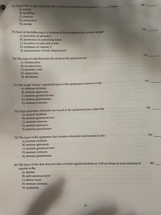 Solved 7s) Tissue that is specialixed for the conduction of | Chegg.com
