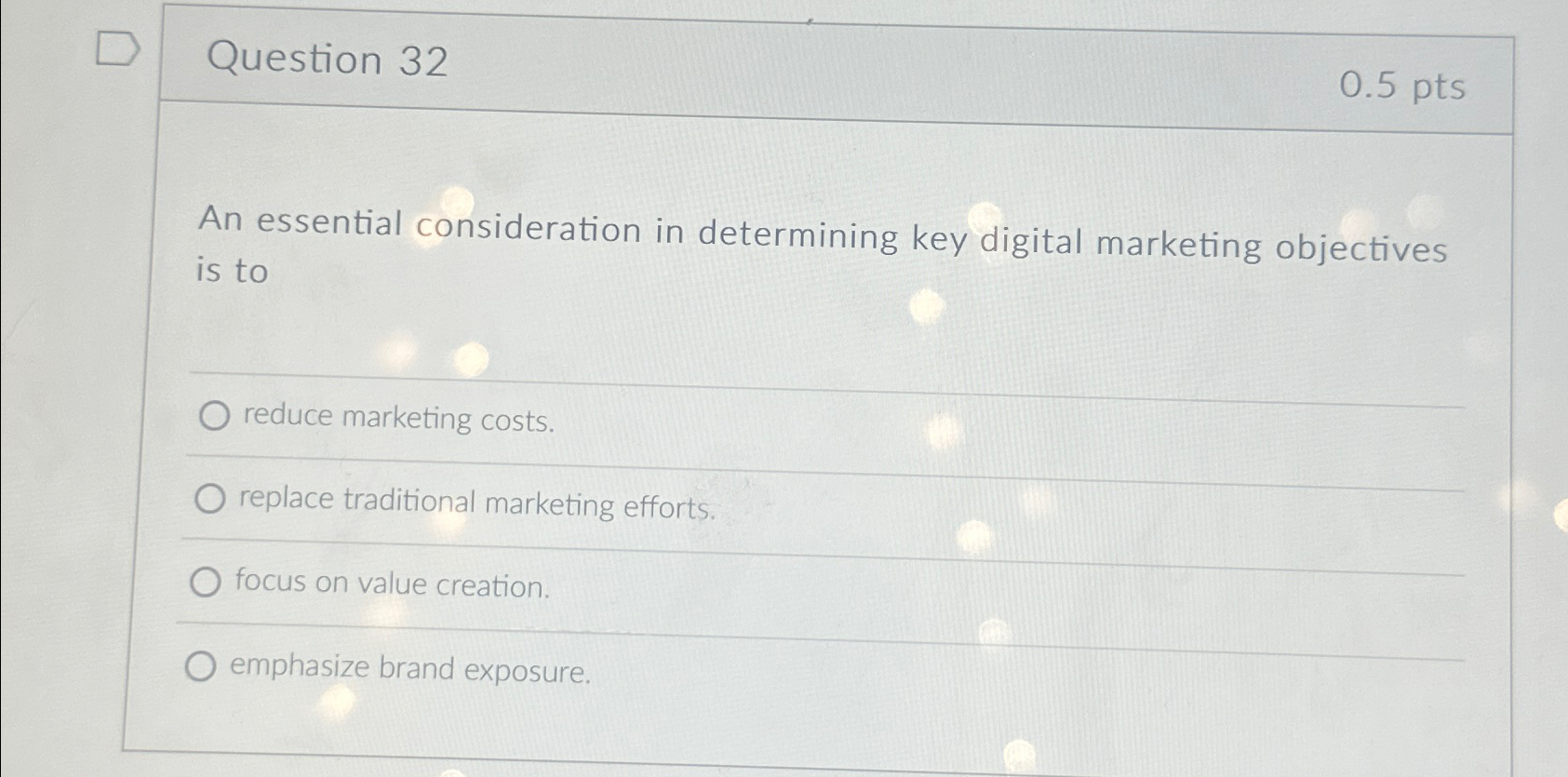 Solved Question 320.5ptsAn essential consideration in | Chegg.com