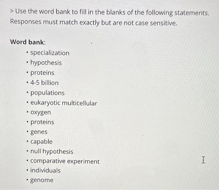 Solved Use the word bank to fill in the blanks of the | Chegg.com