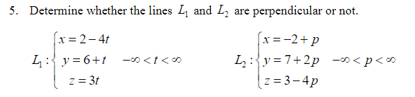 Solved Determine whether the lines L1 ﻿and L2 ﻿are | Chegg.com