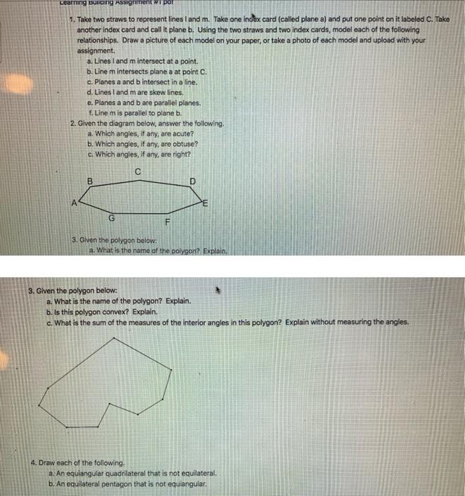 Solved Learning sunding assignment i per 1. Take two straws | Chegg.com