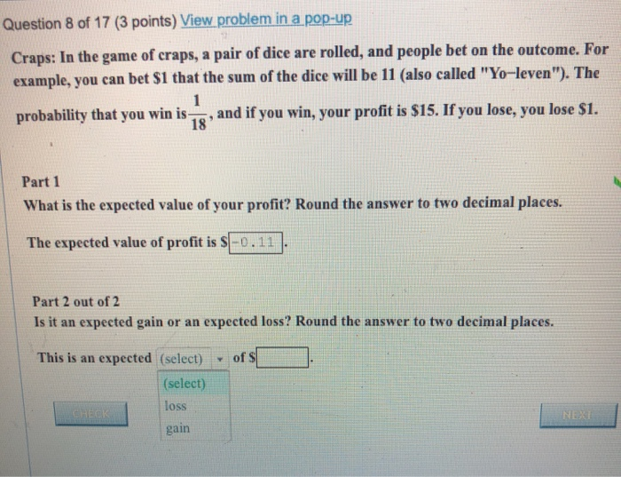 Solved Question 8 of 17 (3 points) View problem in a pop-up | Chegg.com
