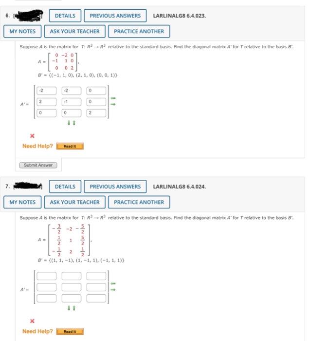Solved Suppose A is the matrix for T:R3→R3 relative to the | Chegg.com