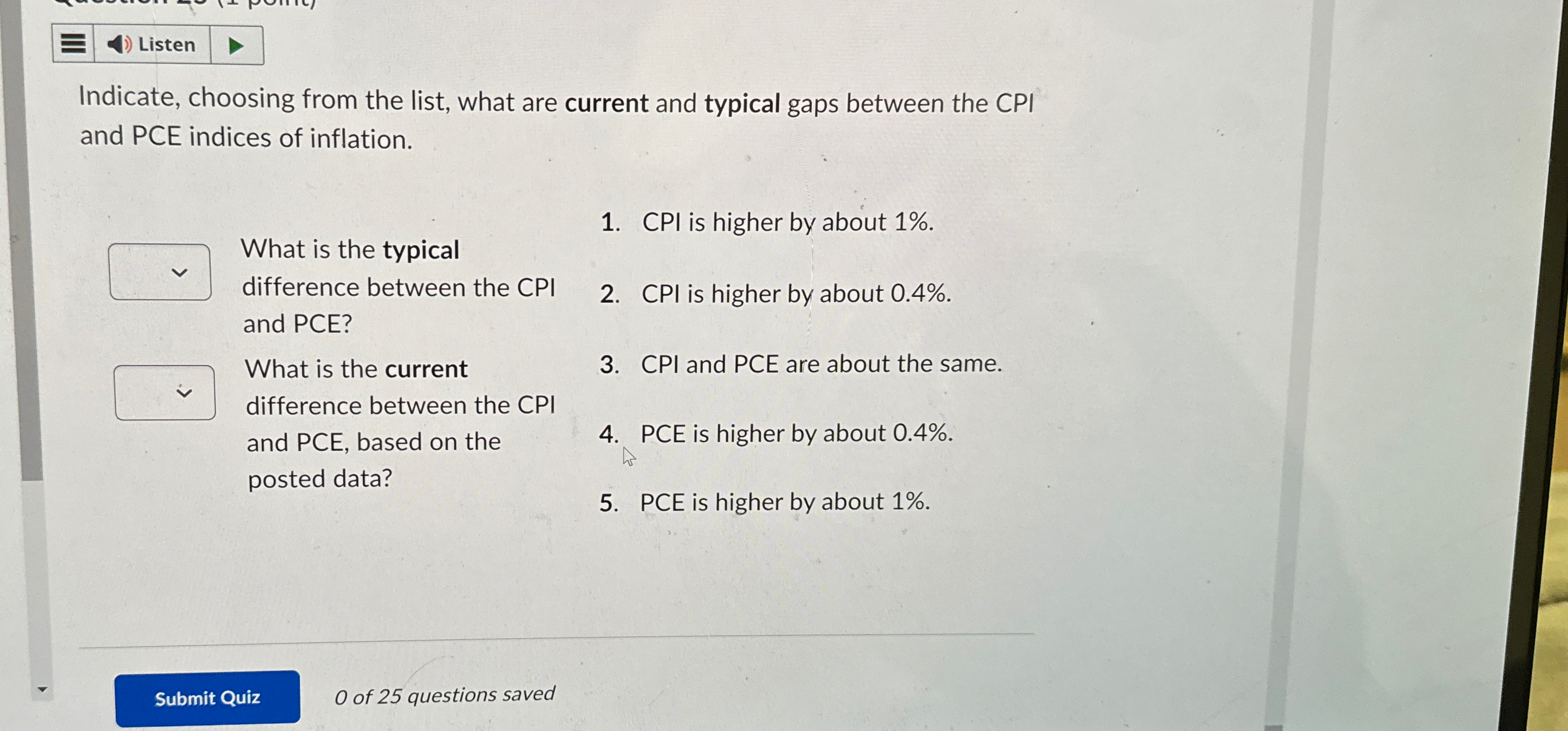 Solved ListenIndicate, choosing from the list, what are | Chegg.com