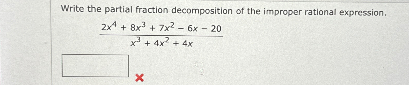 Solved Write the partial fraction decomposition of the | Chegg.com