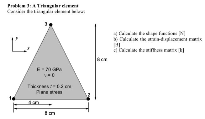 Solved Problem 3 A Triangular Element Consider The 4860