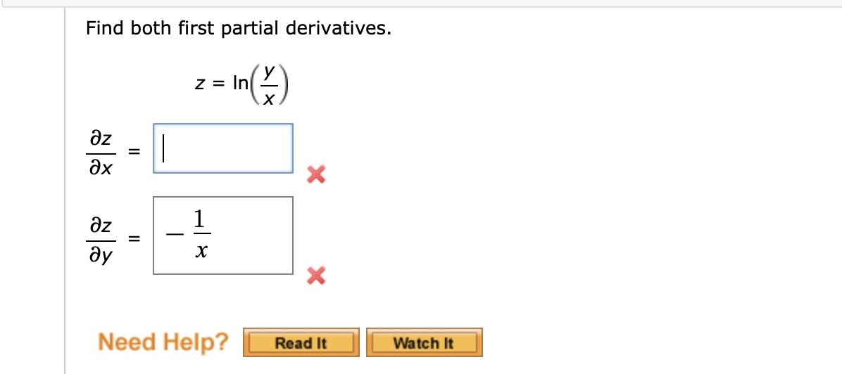 Solved Find both first partial | Chegg.com
