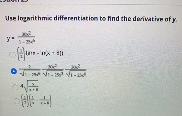 Solved Use logarithmic differentiation to find the | Chegg.com