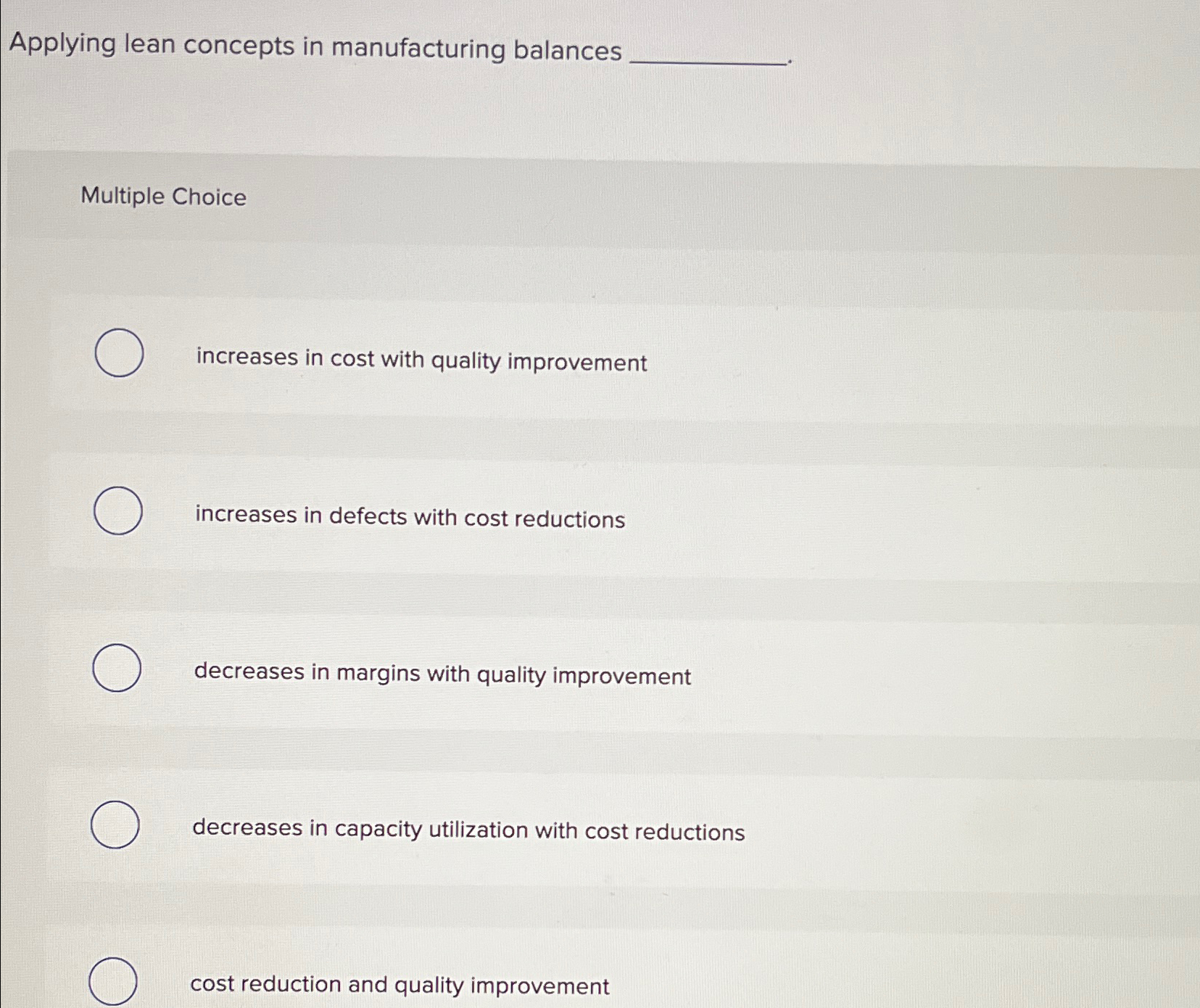 Solved Applying lean concepts in manufacturing | Chegg.com