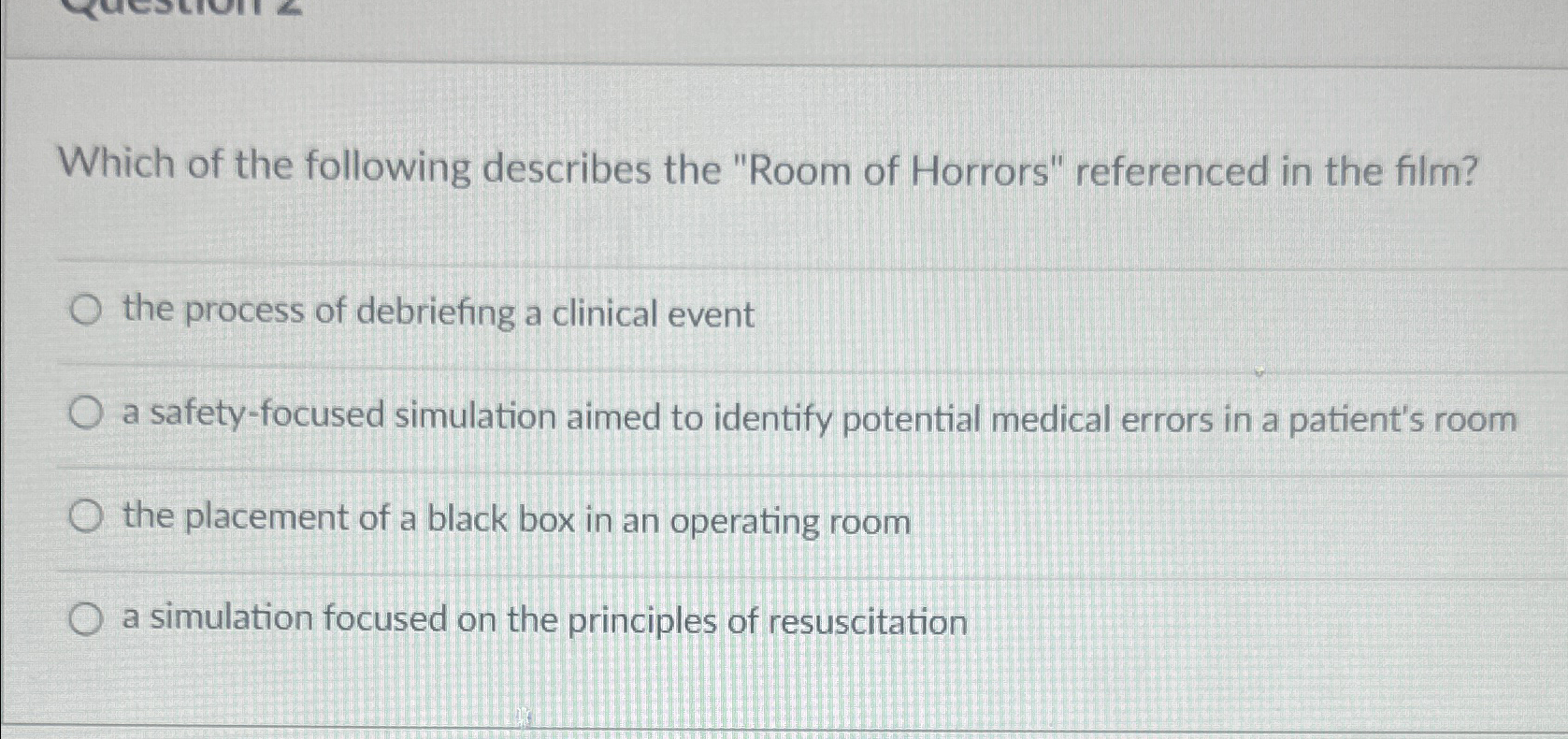 Solved Which of the following describes the "Room of | Chegg.com