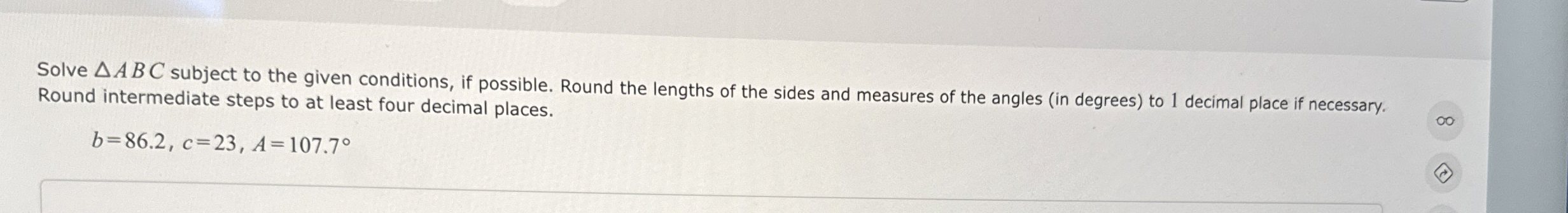 Solved Solve Abc ﻿subject To The Given Conditions If