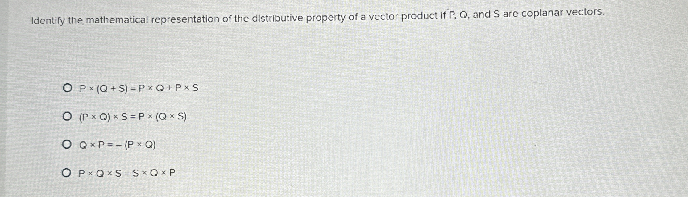 Identify the mathematical representation of the | Chegg.com