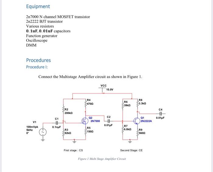 Solved Equipment 2n7000 N channel MOSFET transistor 2n2222 | Chegg.com