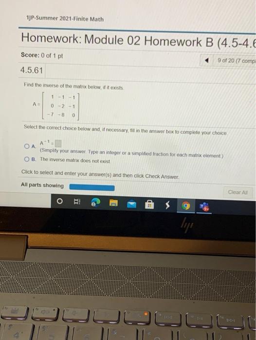 Solved 1JP-Summer 2021-Finite Math Homework: Module 02 | Chegg.com