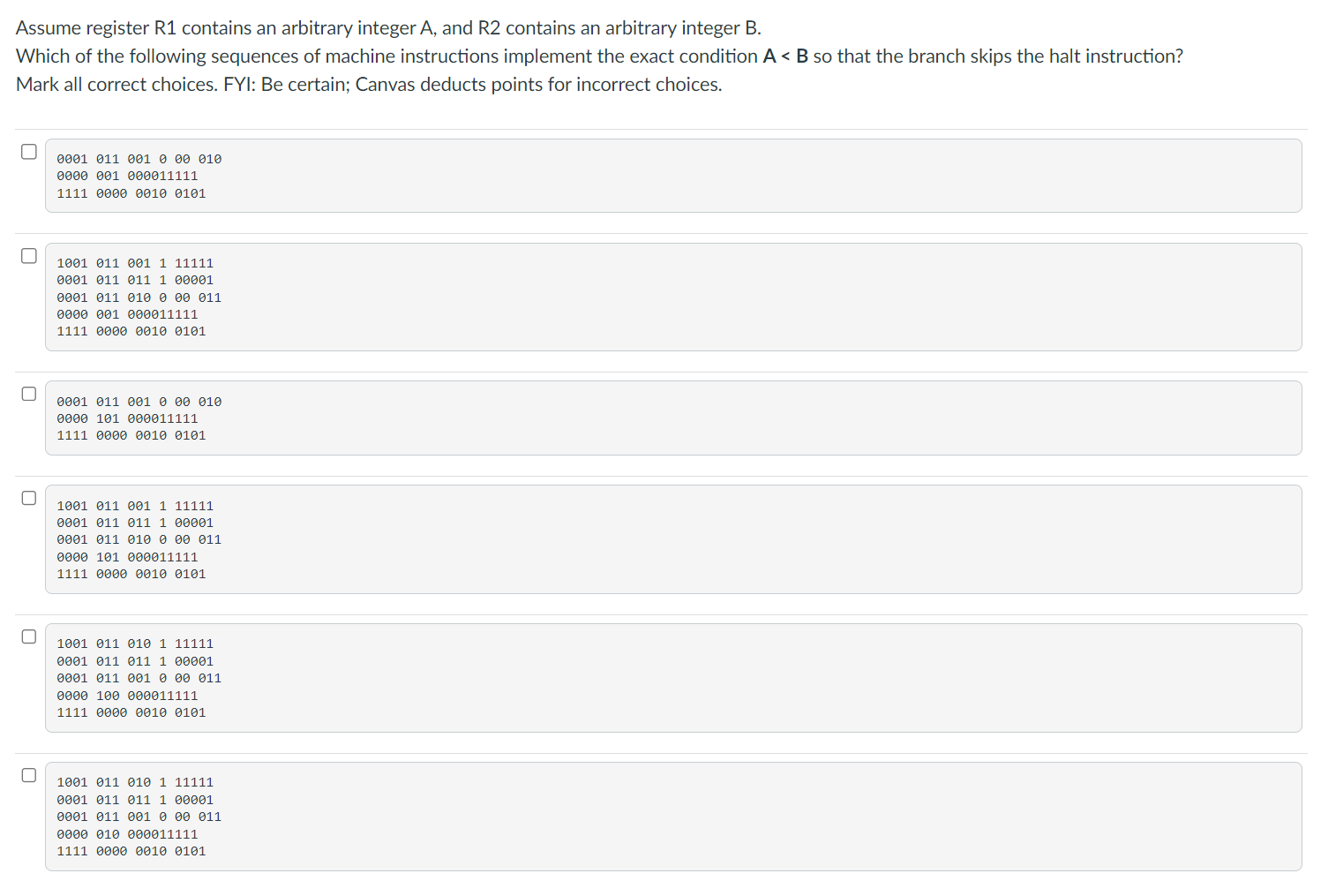 Solved Assume register R1 ﻿contains an ﻿arbitrary integer A, | Chegg.com