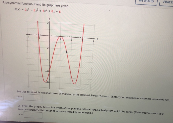 Solved PRACTI A polynomial function P and its graph are | Chegg.com
