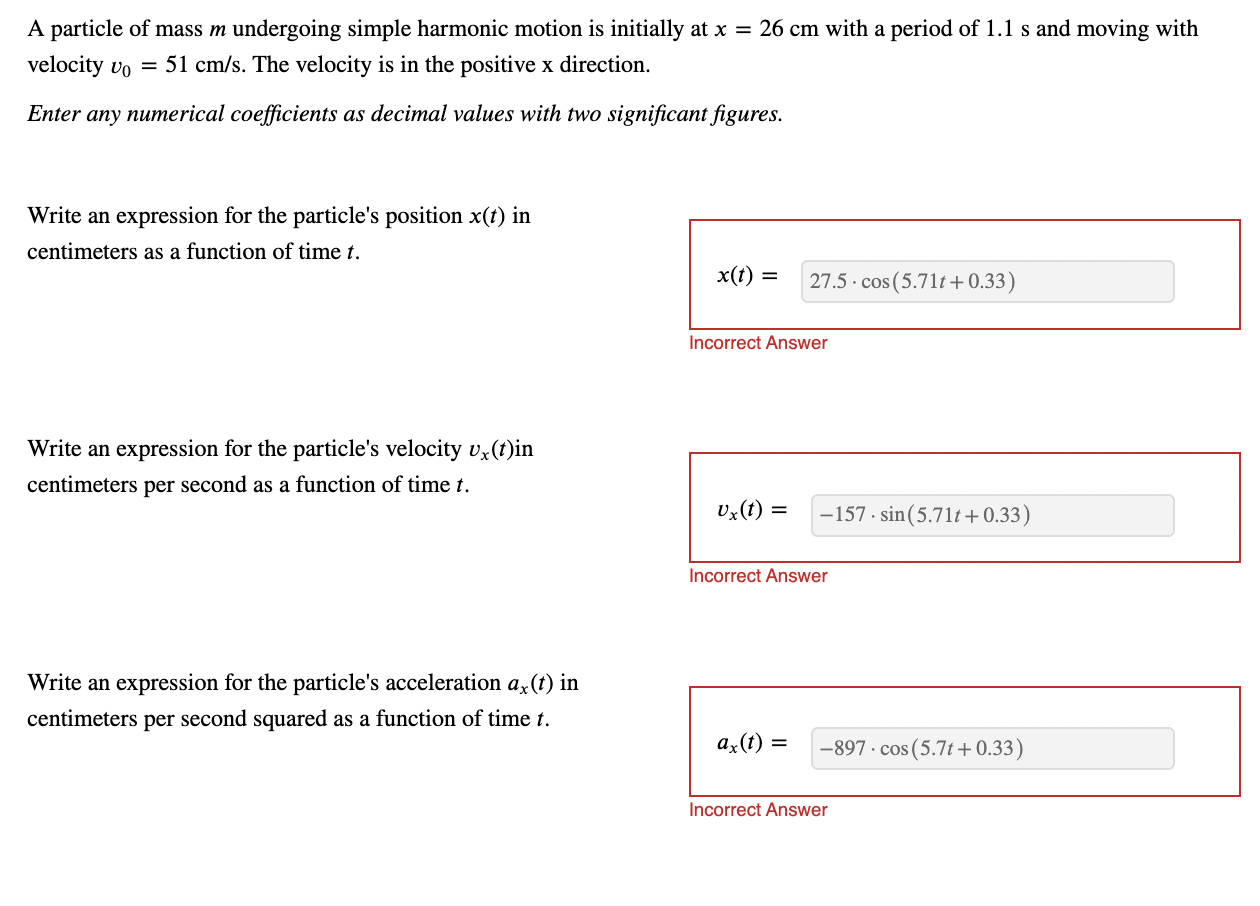 Solved A particle of mass m undergoing simple harmonic | Chegg.com
