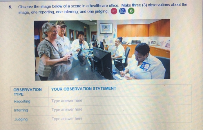 Solved 5. Observe the image below of a scene in a healthcare | Chegg.com
