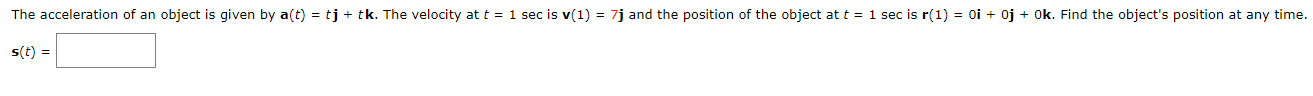 Solved The acceleration of an object is given by a(t) = ﻿t j | Chegg.com