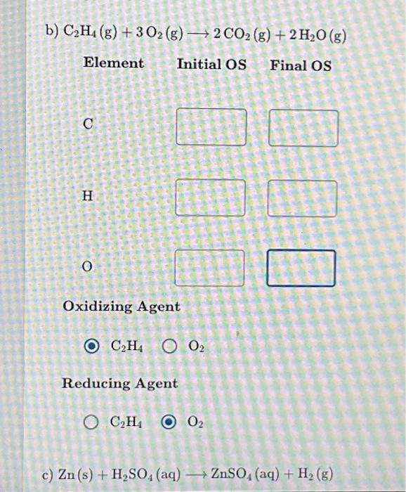 Solved For each of the reactions below, determine the | Chegg.com