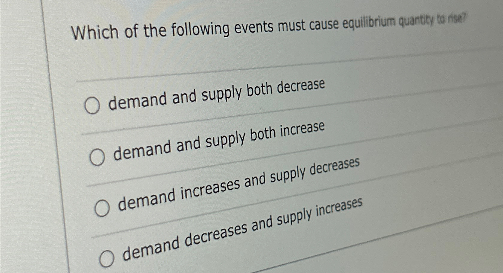 Solved Which of the following events must cause equilibrium | Chegg.com