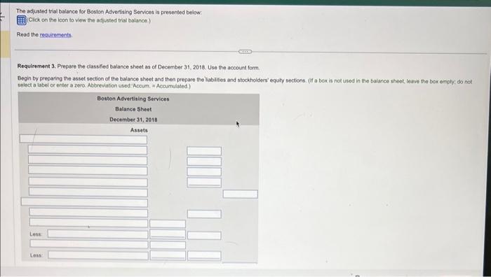 Solved The adjusted tral balance for Bosion Advertising | Chegg.com